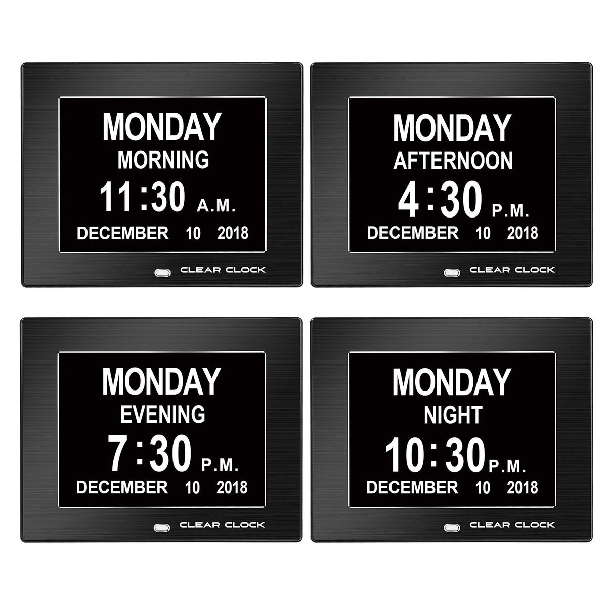 Clear Clock Digital Memory Loss Calendar Day Clock With Optional Day C