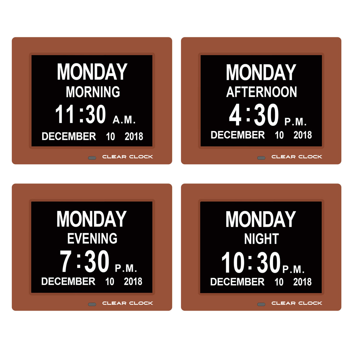 Clear Clock Digital Memory Loss Calendar Day Clock With Optional Day C