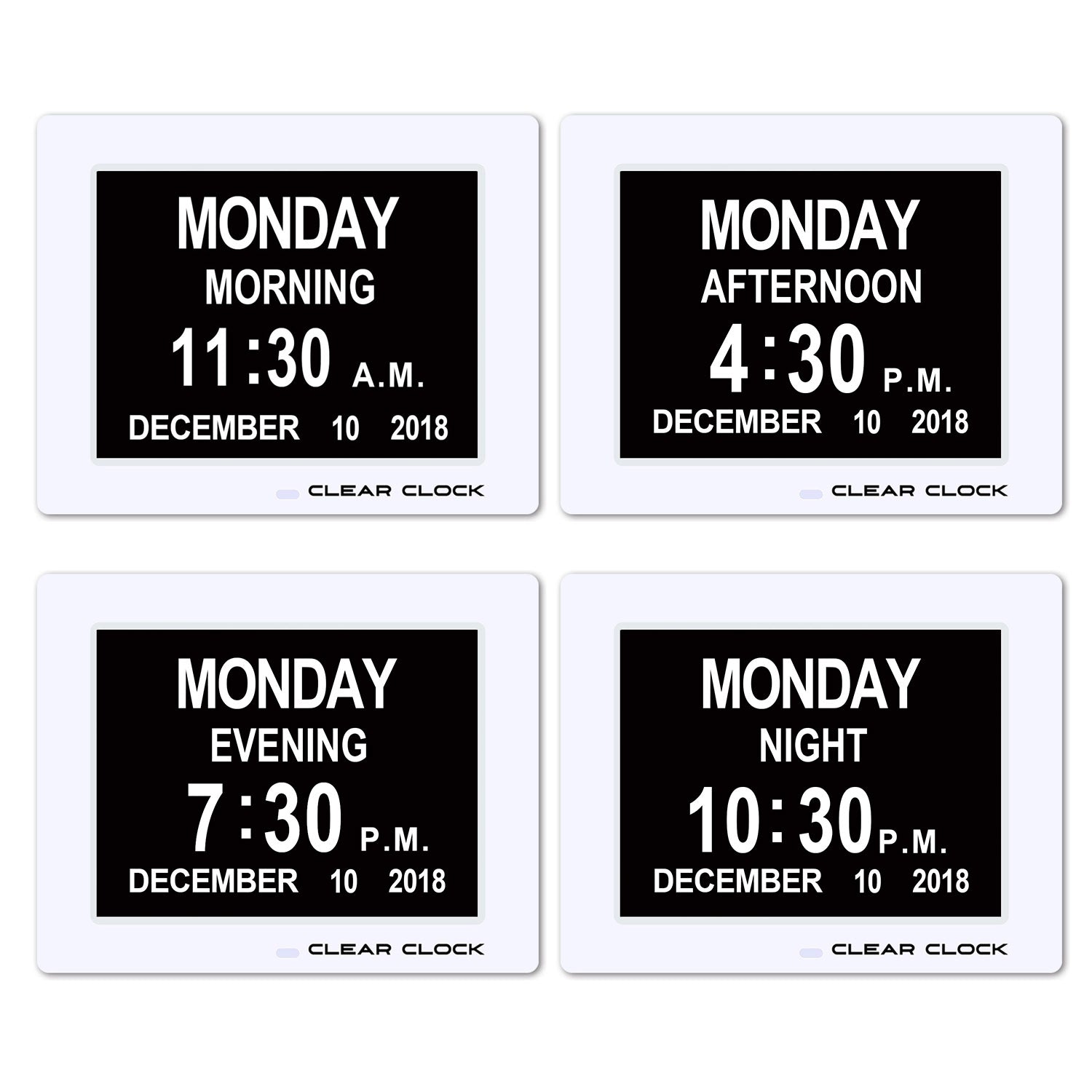 Clear Clock 8" Digital Memory Loss Clock